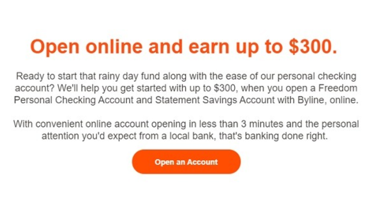 Byline Bank Promotions- Get $300 Checking and Savings Bonus & $150 ...